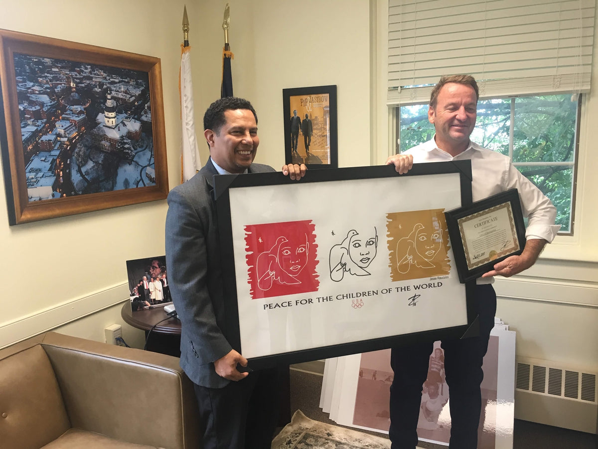 Jesse Raudales donates a signed Olympic Piece to the City of Annapolis ...